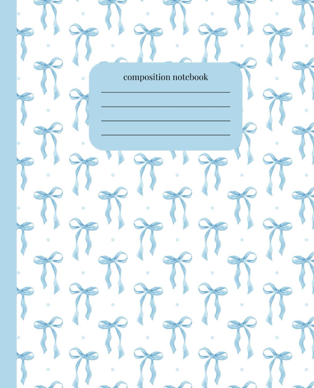Composition Notebook: Preppy Girl Aesthetic Baby Blue Bows: Jean ...