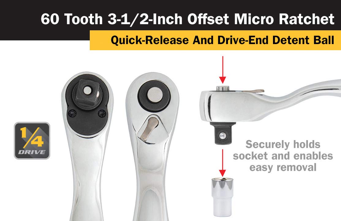 Snapklik.com : 11203 2-Piece Offset Micro Ratcheting Bit Driver And ...