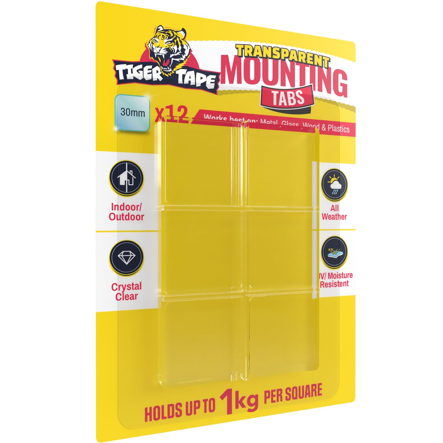 Tiger Tape Clear Mounting Adhesive Pads Pre Cut Squares Ready ...