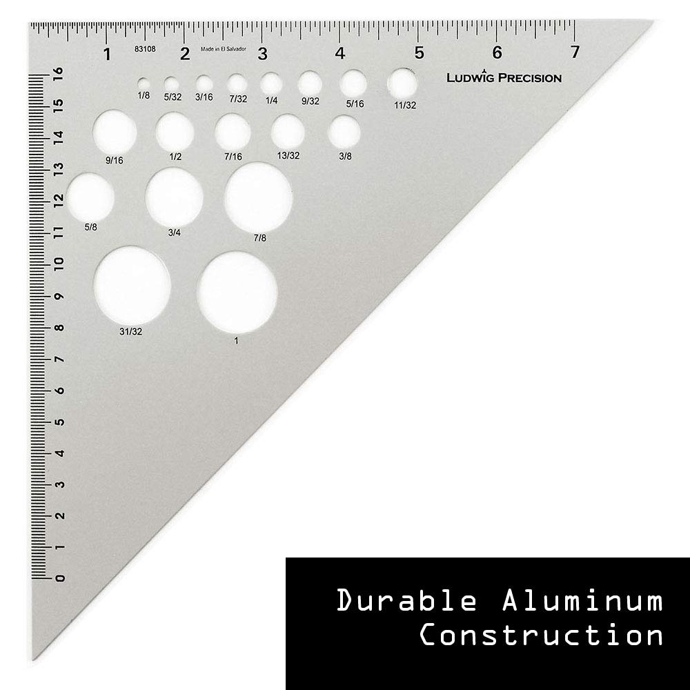 Snapklik.com : Ludwig Precision 8" 45-90-Degree Aluminum Drafting Triangle