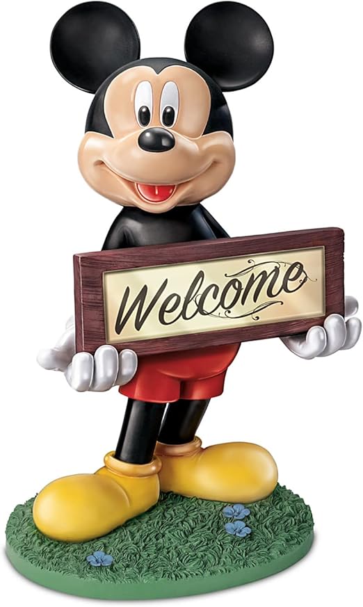 Amazon.com : Disney Mickey Mouse Solar Lit Welcome Sign With Built-In ...