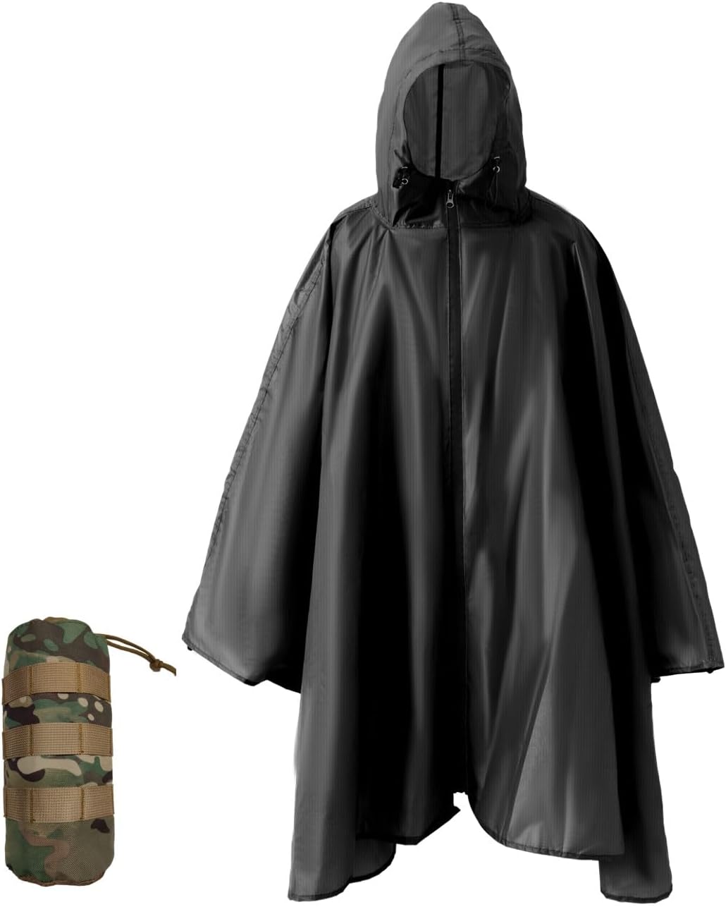 Amazon.com: Nomadnia Plus Size Adult Rain Poncho with Hood and Zipper ...