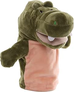 Hand Puppet Cartoon Animal Puppet with Movable Open Mouths Plush Animal ...