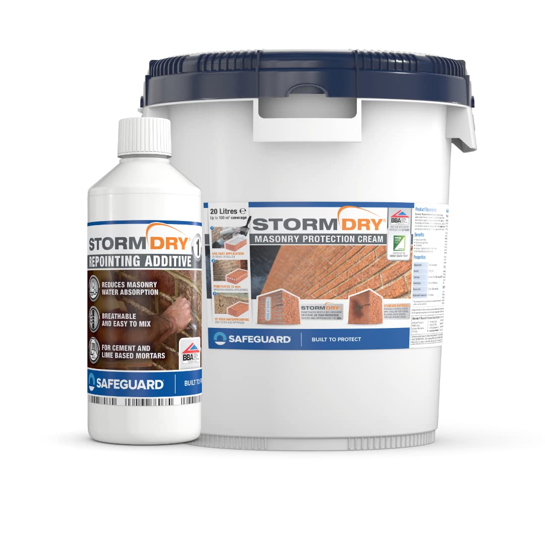 Stormdry Masonry Waterproofing Cream 20L + Stormdry Repointing Additive ...