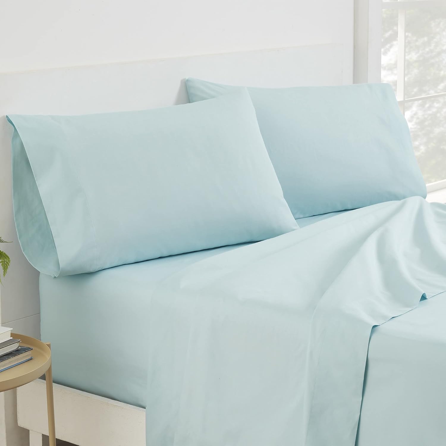 Amazon.com: Martex Color Solutions Solid Sheet Set Collection, Aqua ...