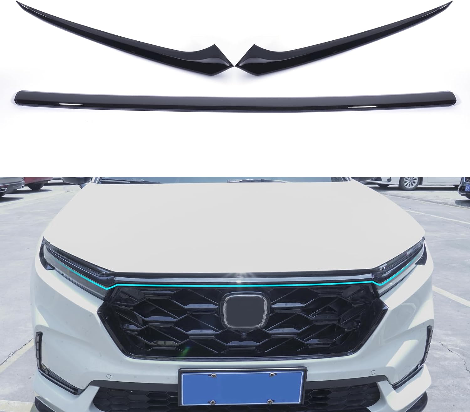 Front Grill Strips for 2023 2024 Honda CRV Hybrid Upper Grille Cover ...