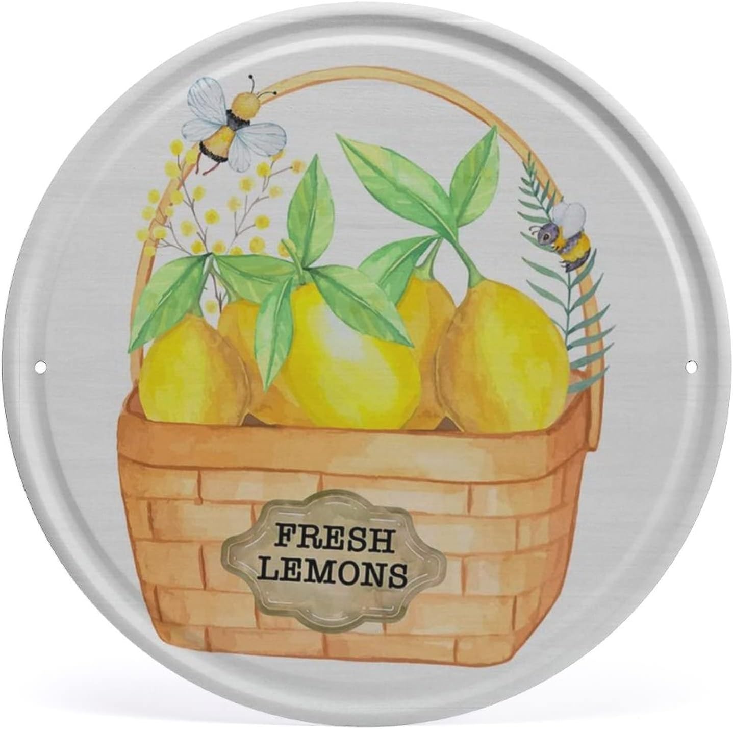 Amazon.com: Polilike Farmhouse Lemon Round Metal Tin Sign Lemons Rustic ...