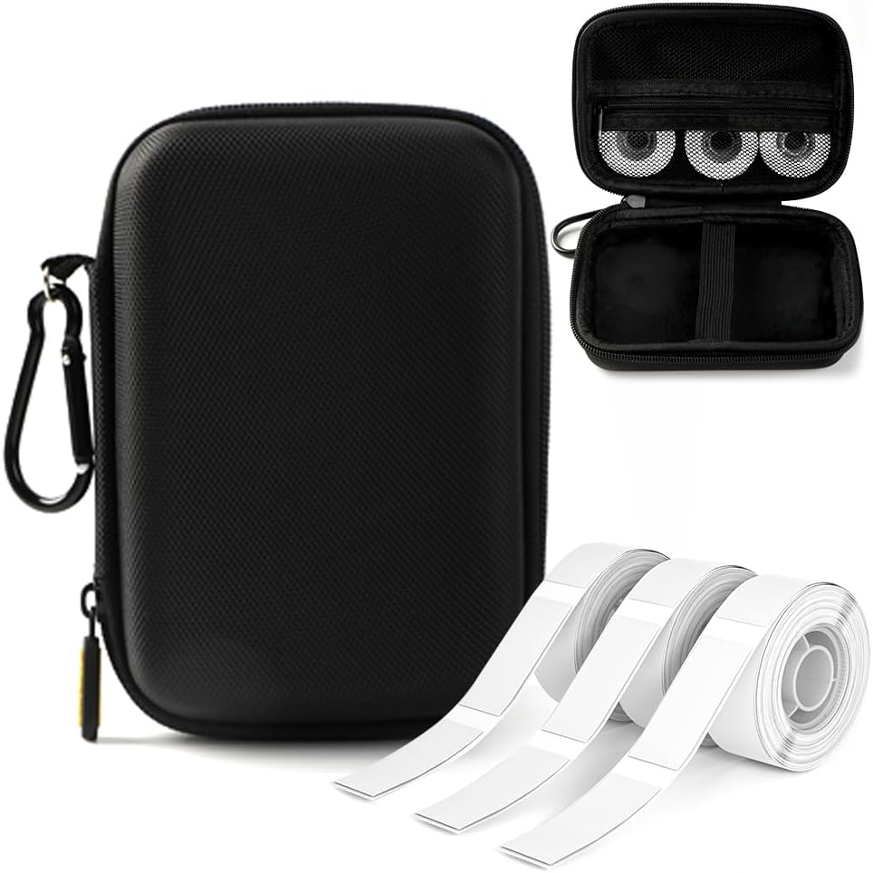 Amazon.com: Phomemo D30 D35 Label Marker Black Case with 3 Rolls of ...