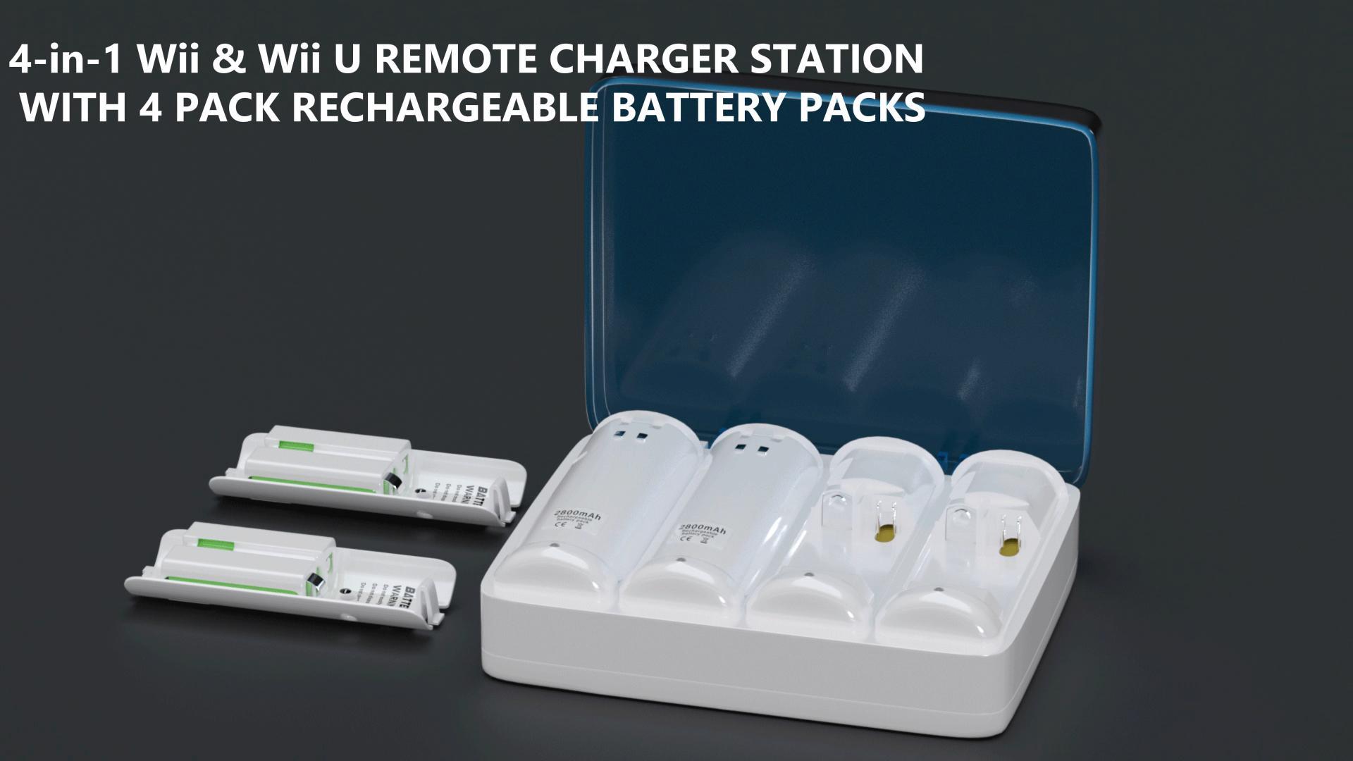 Watch 2800mAh Batteries & Charger for Wii/Wii U Remote Controller on ...
