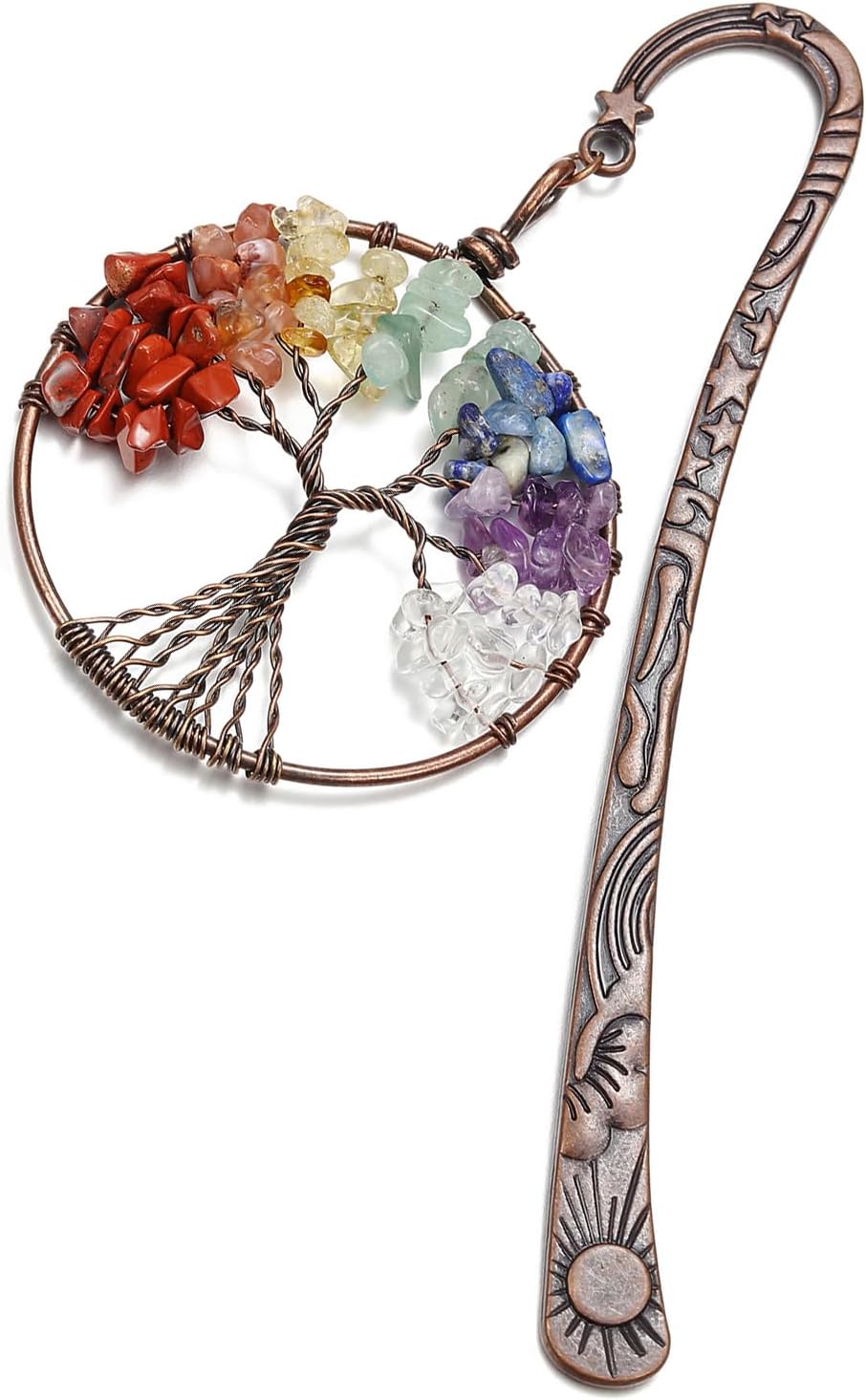 Amazon.com: Jovivi 7 Chakra Crystal Bookmark,Antique Copper Metal ...