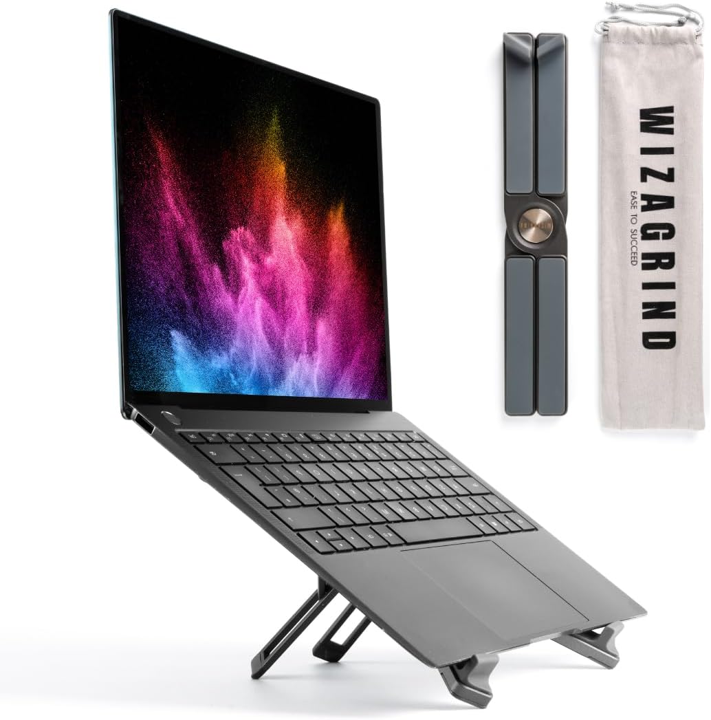 LAC FUTURE Laptop Stand for Desk - Foldable Laptop Riser with 10 ...