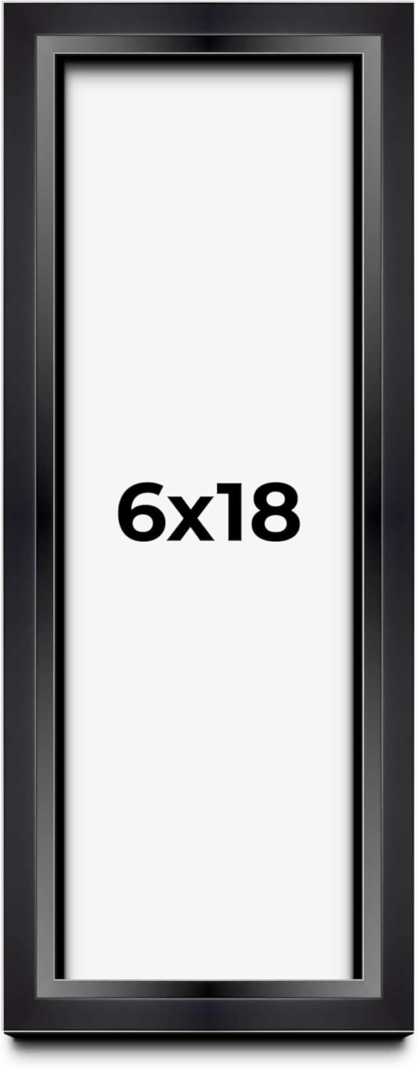 Amazon.com: 6x18 Shadow Box Black Beveled Display Picture Frame | 1.25 ...