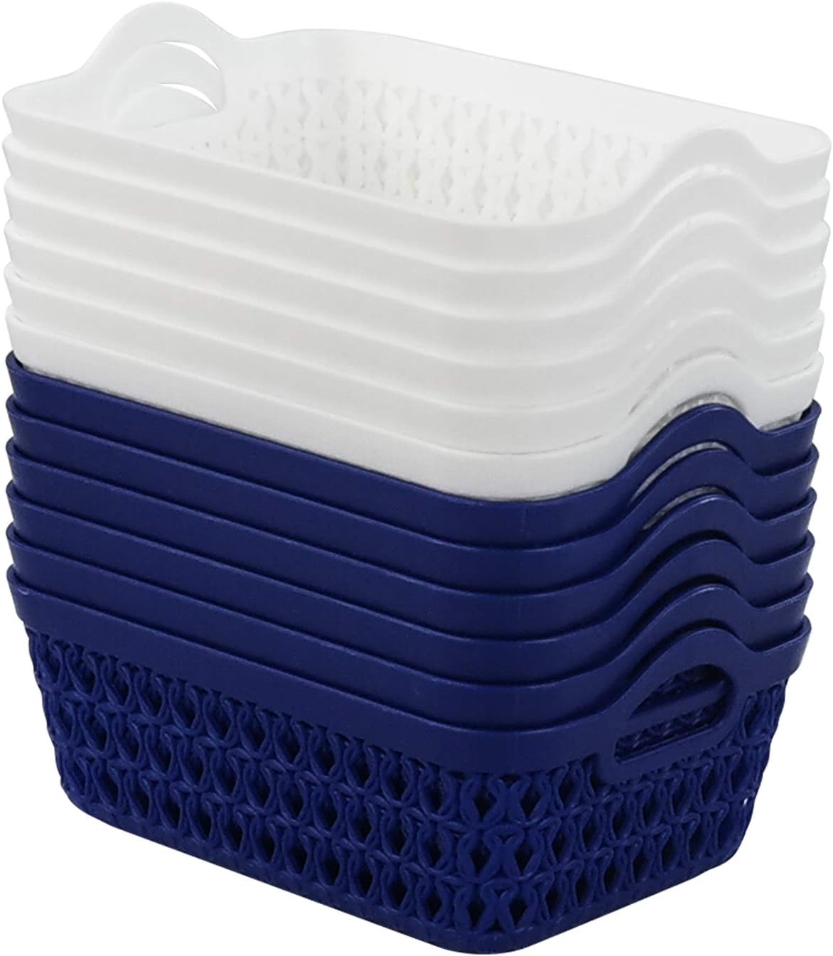 Cadineer 12-pack Mini Plastic Tray Basket, White Storage Baskets Tray ...