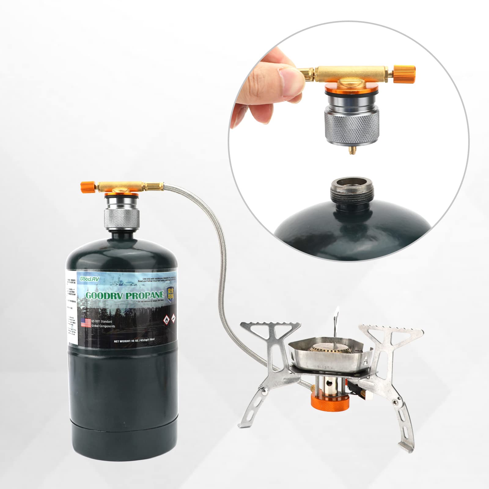 Snapklik.com : 2 Pieces Camping Stove Adapter 0.2lb Propane Adapter ...