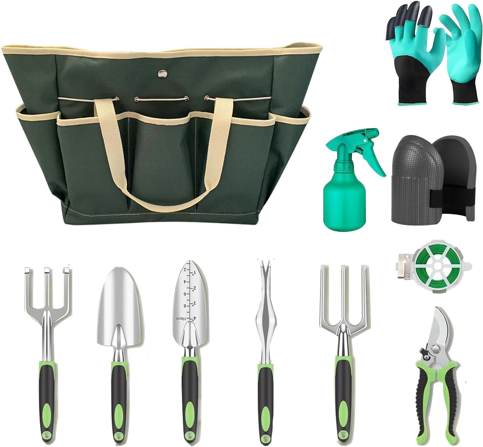 Bokhot Garden Tools Set Gardening Hand Tool Gift Kit with Heavy Duty ...