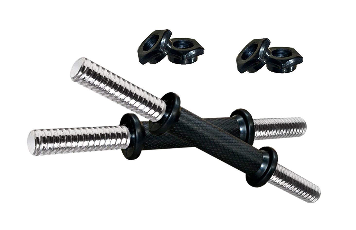 Buy A KAY Dumbbell Rod with Plastic Nuts Weight Lifting Bar (Silver ...