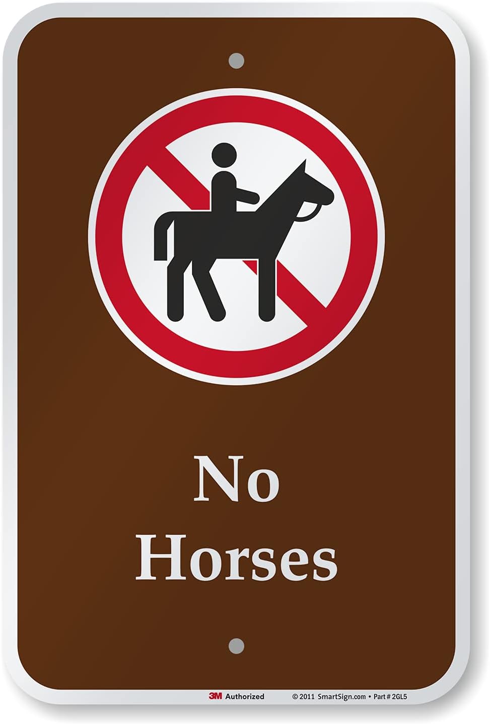 Amazon.com: SmartSign 18 x 12 inch “No Horses” Campground Metal Sign ...