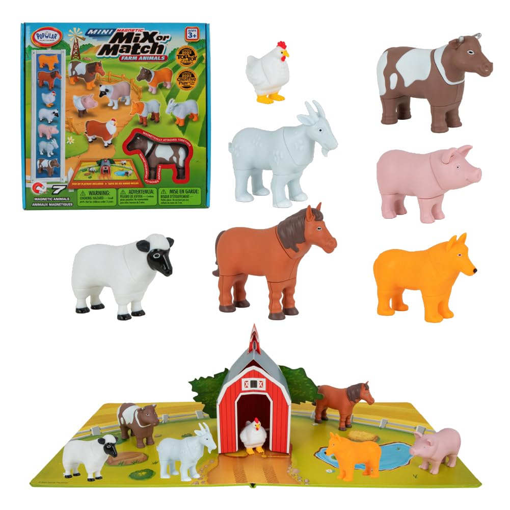 Amazon.com: POPULAR PLAYTHINGS Mini Magnetic Mix or Match Animal Toys ...