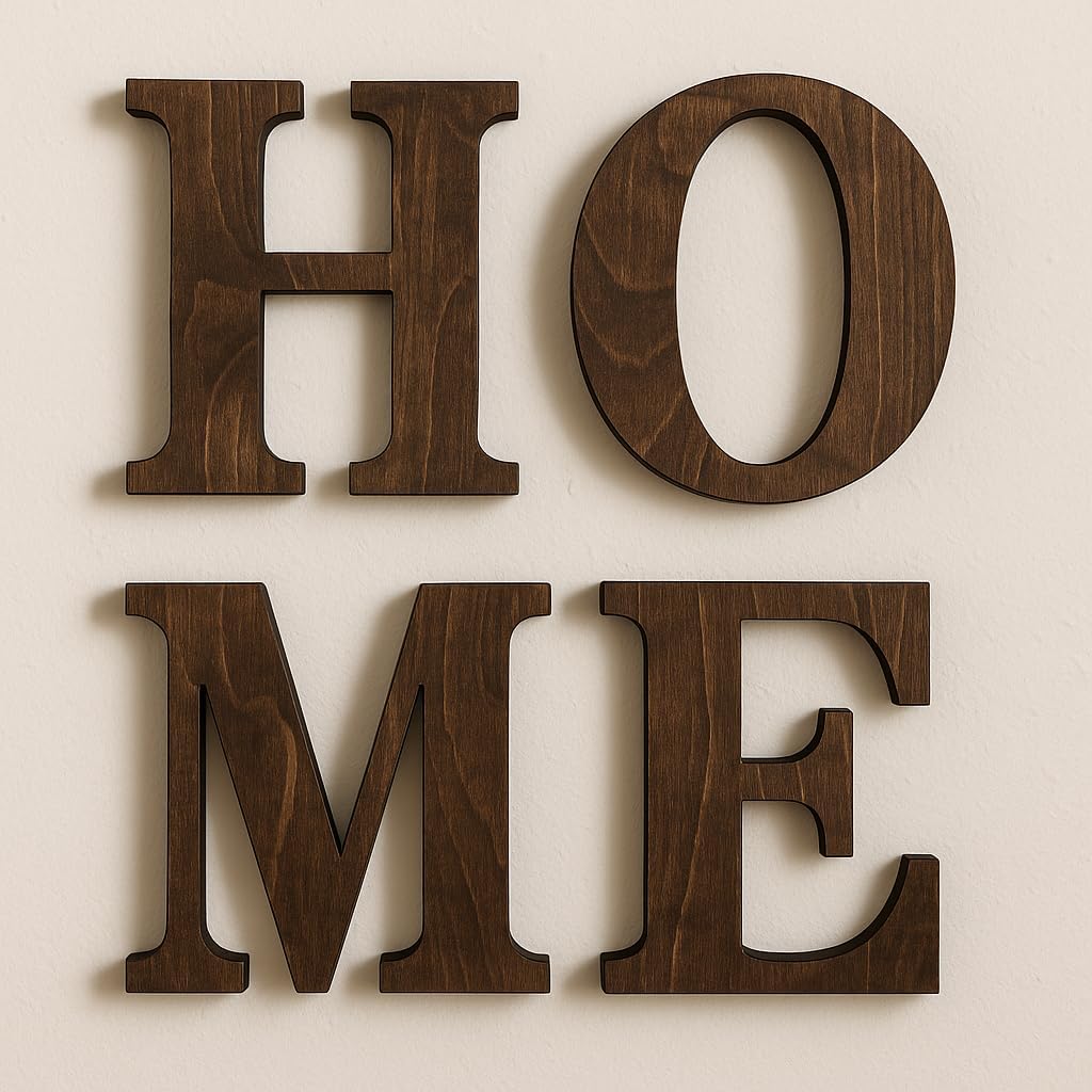 Amazon.com: Wooden “HOME” Letters Wall Sign – Rustic 12 Inch Wood Wall ...