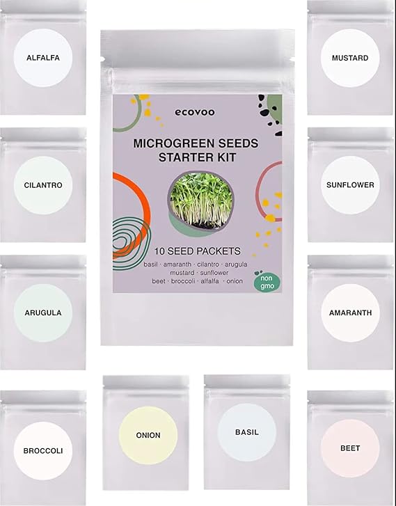 Amazon.com: Organic Microgreen & Sprouting Seeds Variety Pack - Mix of ...
