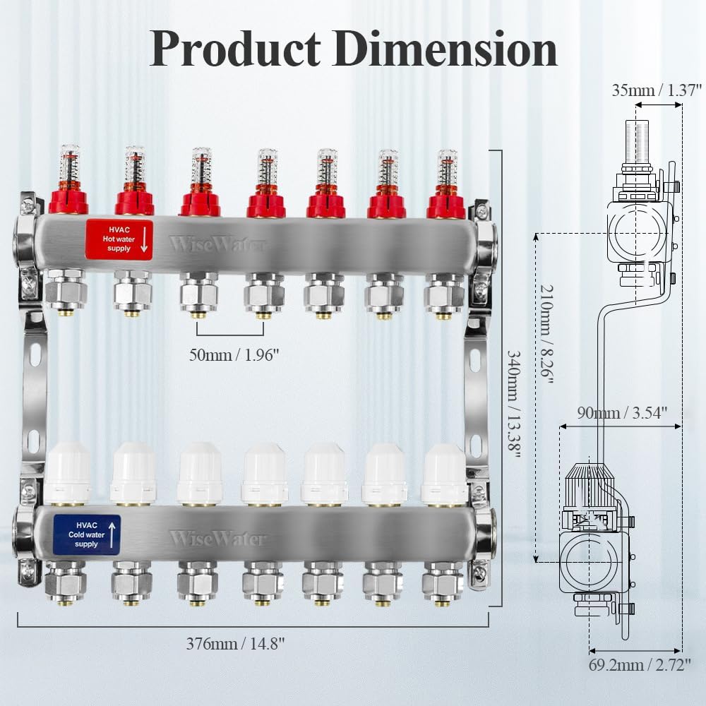 Snapklik.com : AB 7 Loop PEX/Radiant Manifold, PEX Tubing Radiant Heat ...