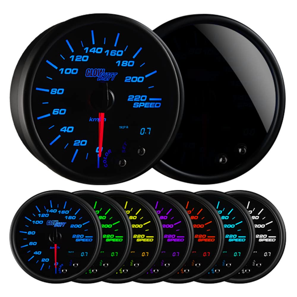 Dashboard Mount Tach Gauge GlowShift 7-Color 10,000 RPM Tachometer ...