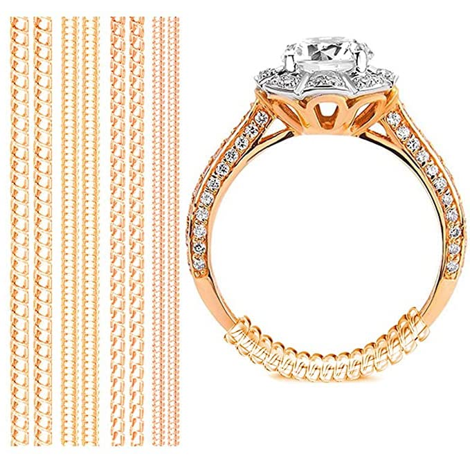 Buy ELEPHANTBOAT® Golden 8 Pack Spiral Ring Size Adjuster for Loose ...
