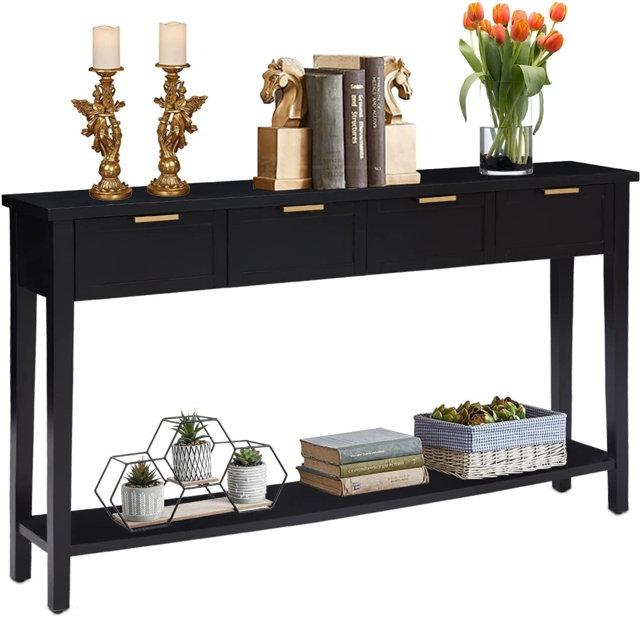 Amazon.com: Sangsan 60 Inch Long Console Table - Modern Narrow Sofa ...