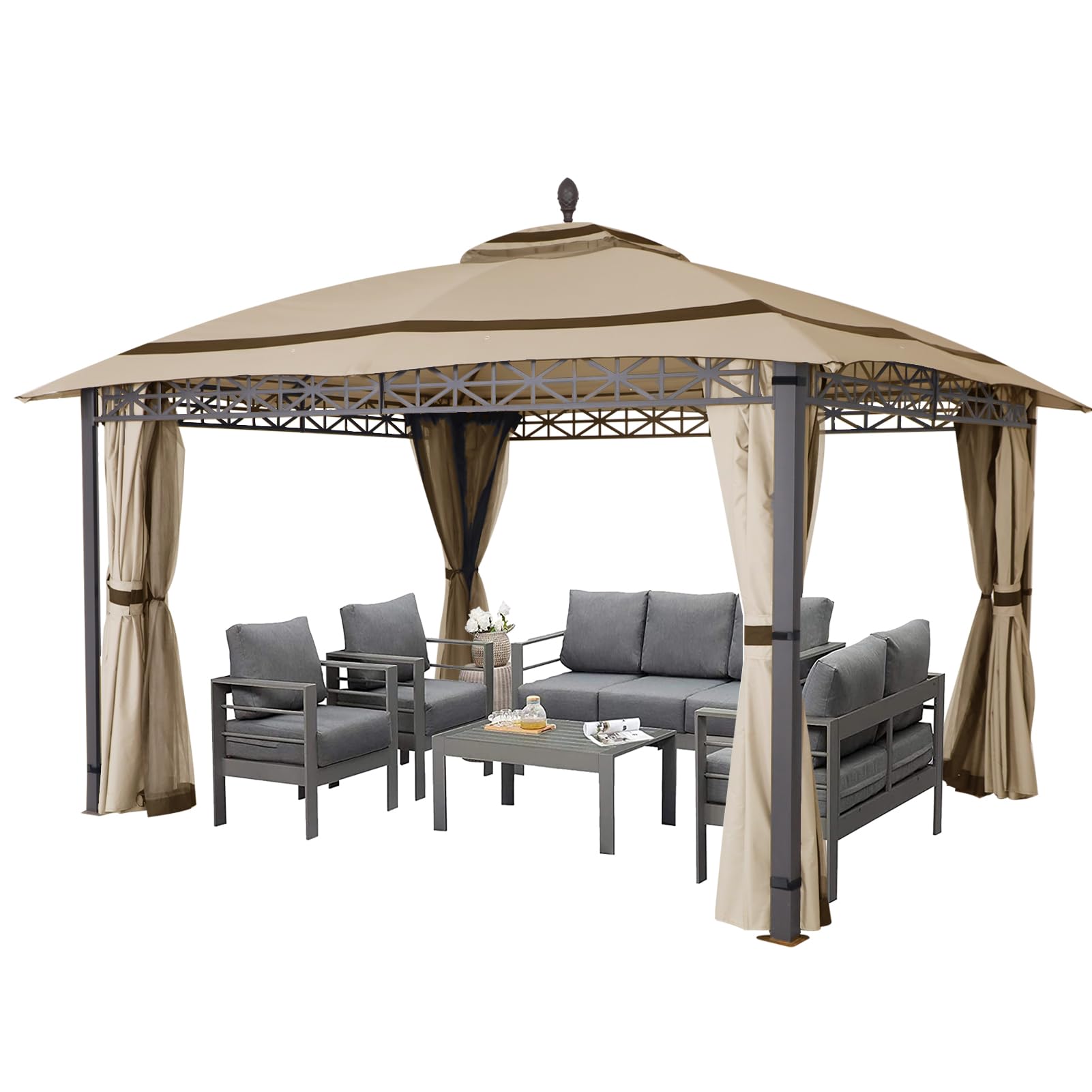 CHARMELEON 11x13 Gazebo for Patio, Gazebo with Curtains & Netting ...