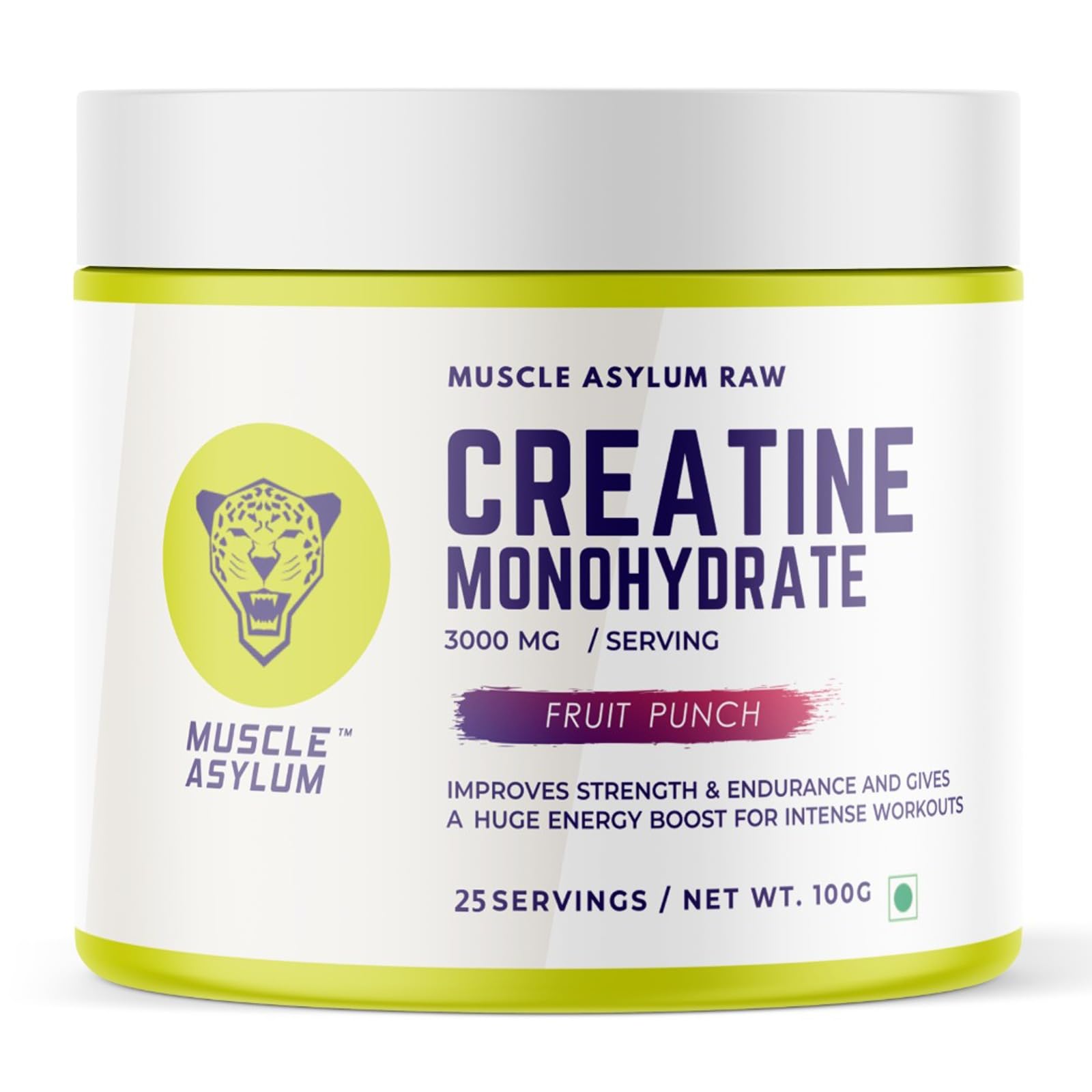 Muscle Asylum Pure Creatine Monohydrate Powder| 100G, 25 Servings ...