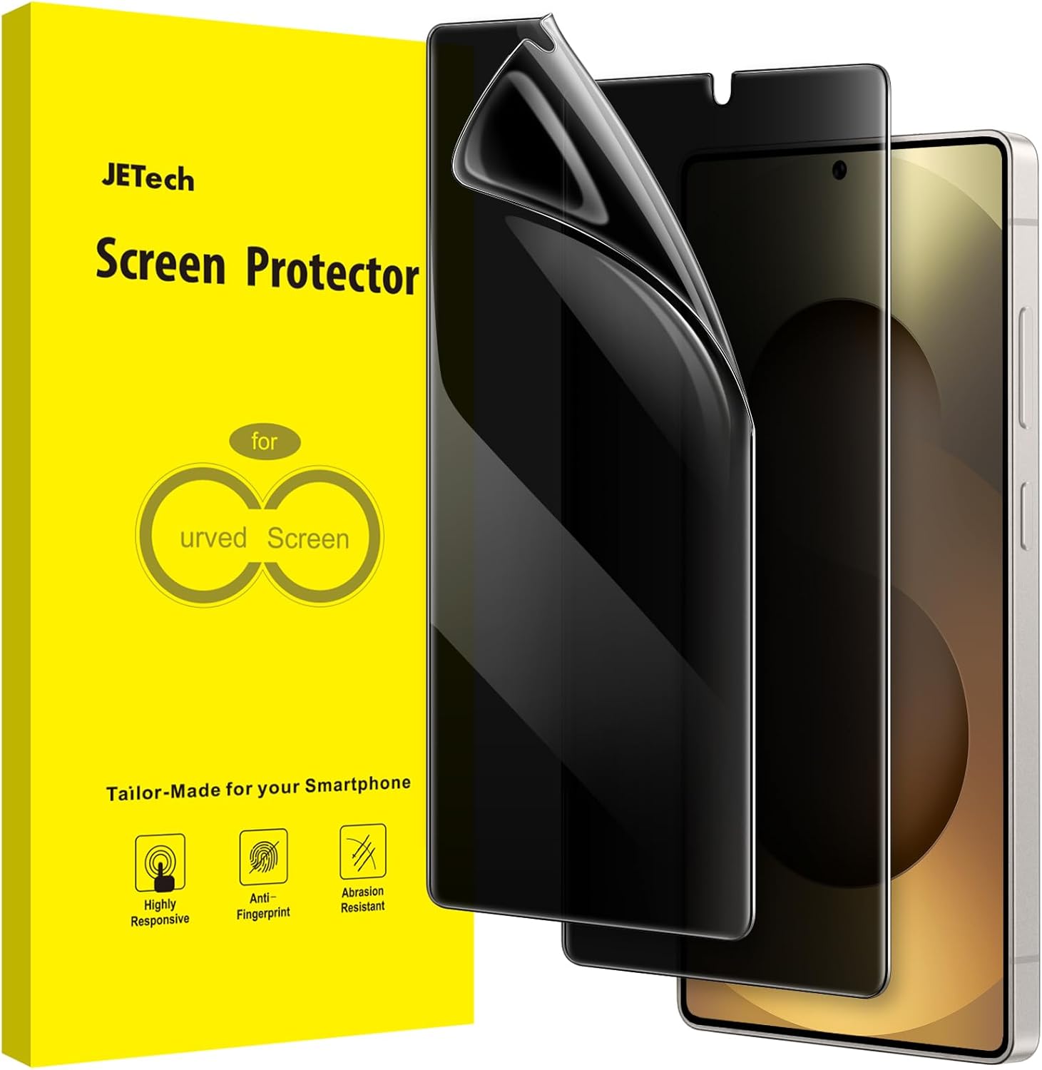 Amazon.com: JETech Privacy Screen Protector for Samsung Galaxy S25 Ultra 5G, Anti-Spy Flexible ...