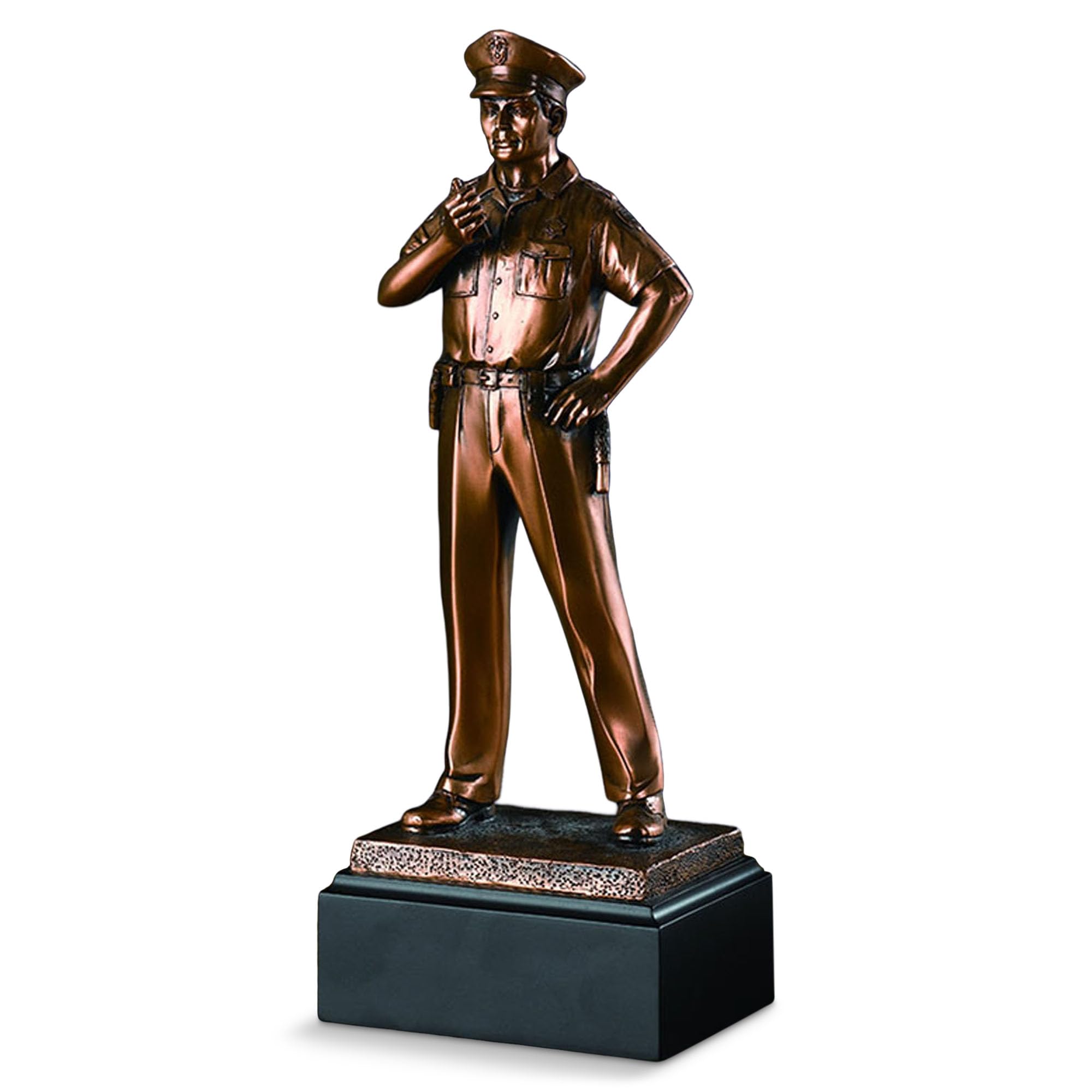 Amazon.com: Bronze Plated Police Officer Statue Cop Trooper : Home ...