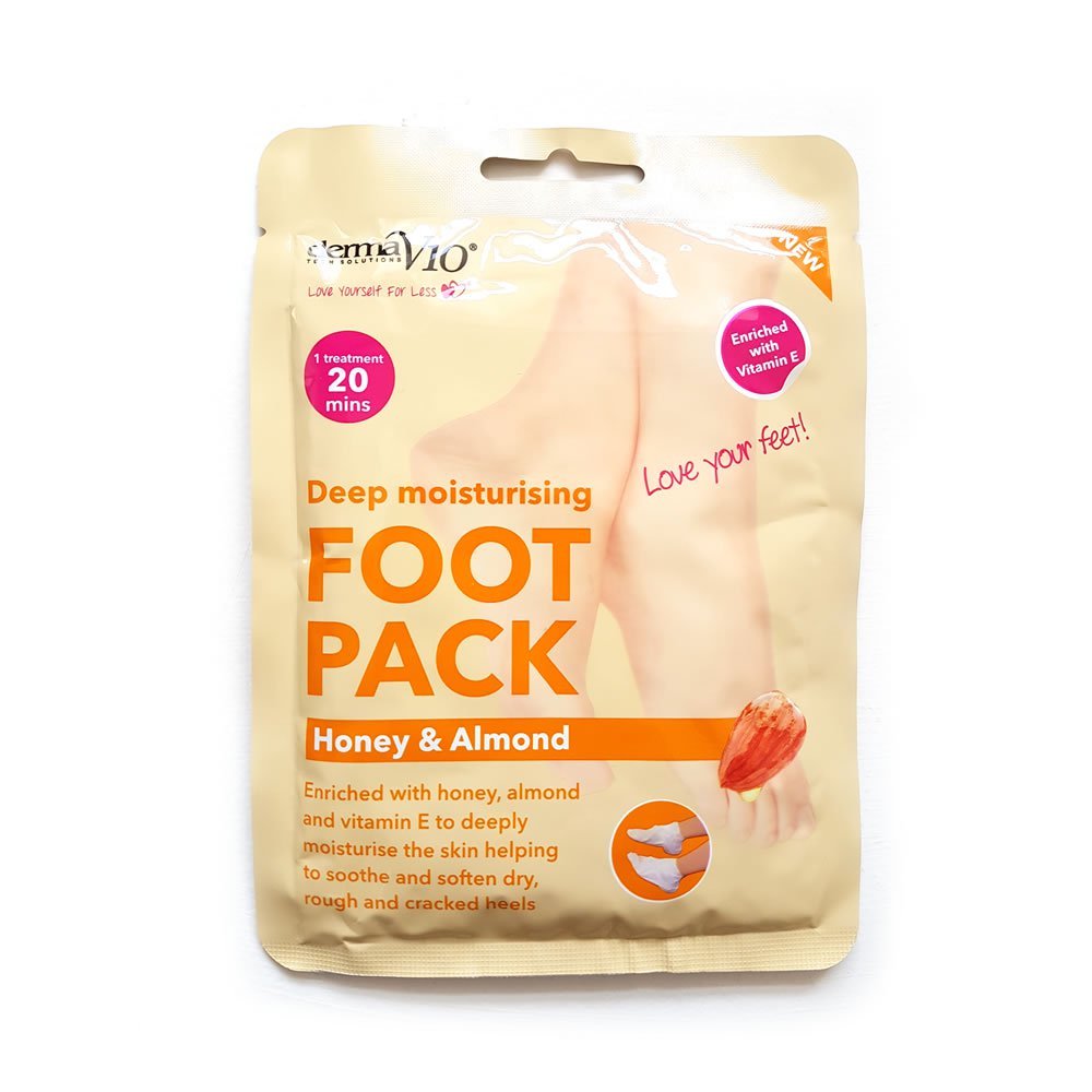 Derma V10 Deep Moisturising Foot Pack Honey & Almond (4) : Amazon.co.uk ...