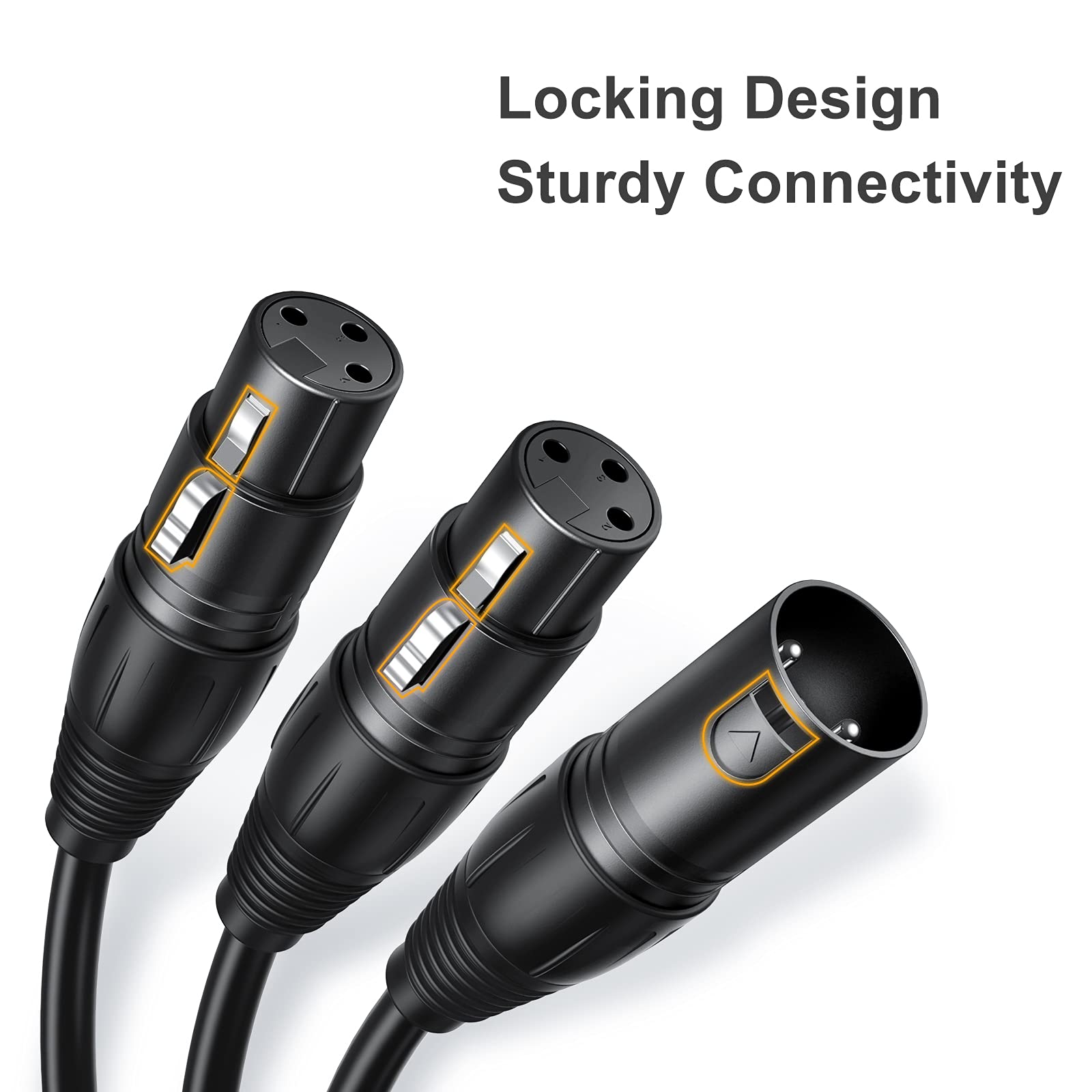 Snapklik.com : Balanced XLR Splitter 1.0 Ft, 2 X L R Female To X LR Male, 3Pin Microphone Y Cord ...