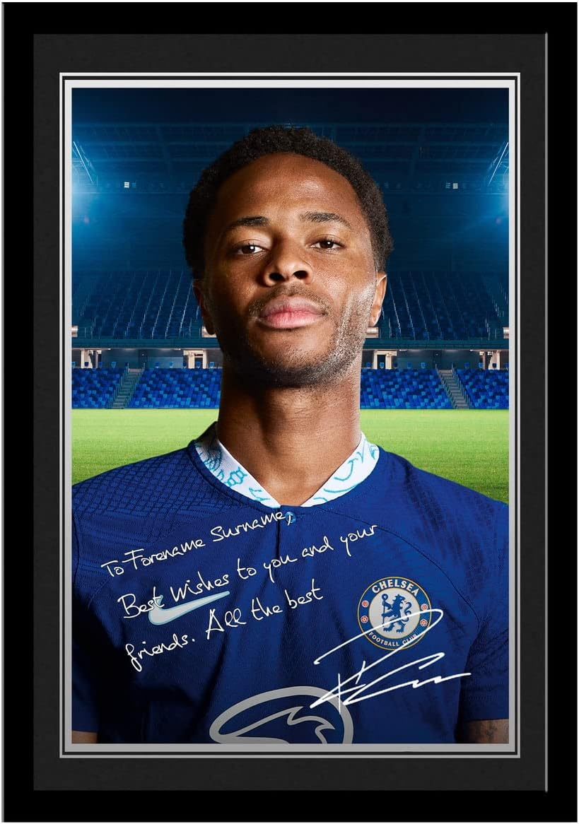 Personalised Raheem Sterling Autograph A4 Framed Player Photo for ...