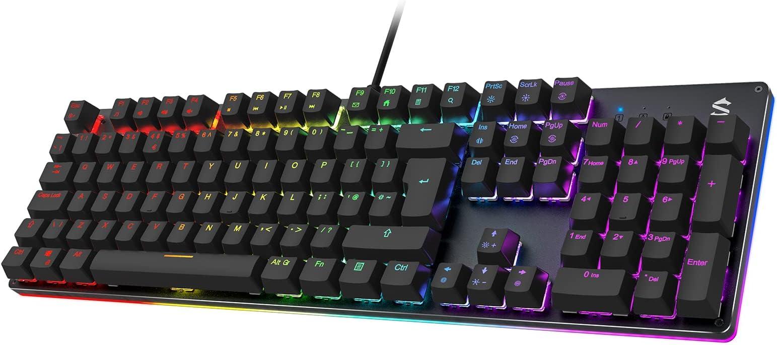 TECKNET Mechanical Gaming Keyboard - 88 Keys USB Wired Mechanical ...