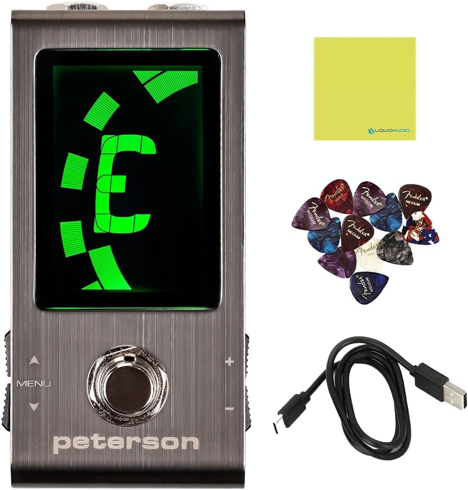 Amazon.com: Peterson Tuners StroboStomp Mini Strobe Tuner Pedal Bundle ...