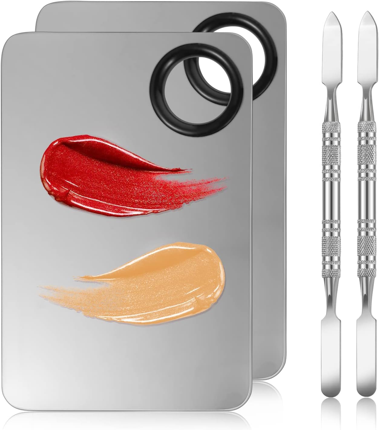 Amazon.com : Frcolor 2PCS Nail Art Palette Stainless Steel Makeup ...