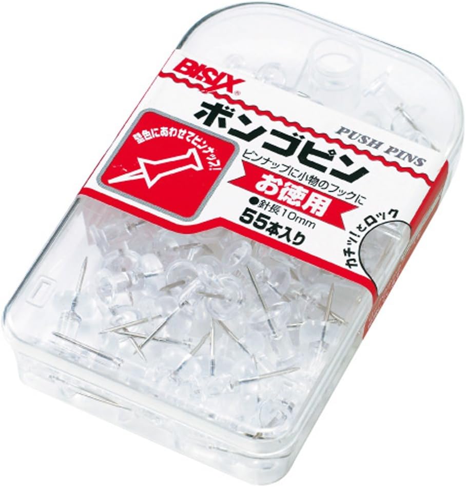 Amazon.com: Mitsuya BX2-3-T Bongo Pins, 55 Pieces, Transparent : Office ...