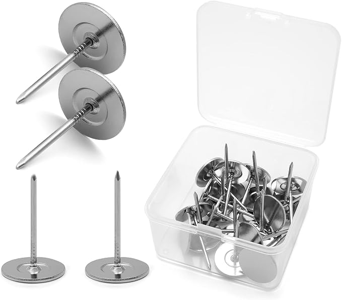 Amazon.com: Jiozermi 20 Pcs Silver Flat Head Thumb Tacks, 0.75 ...