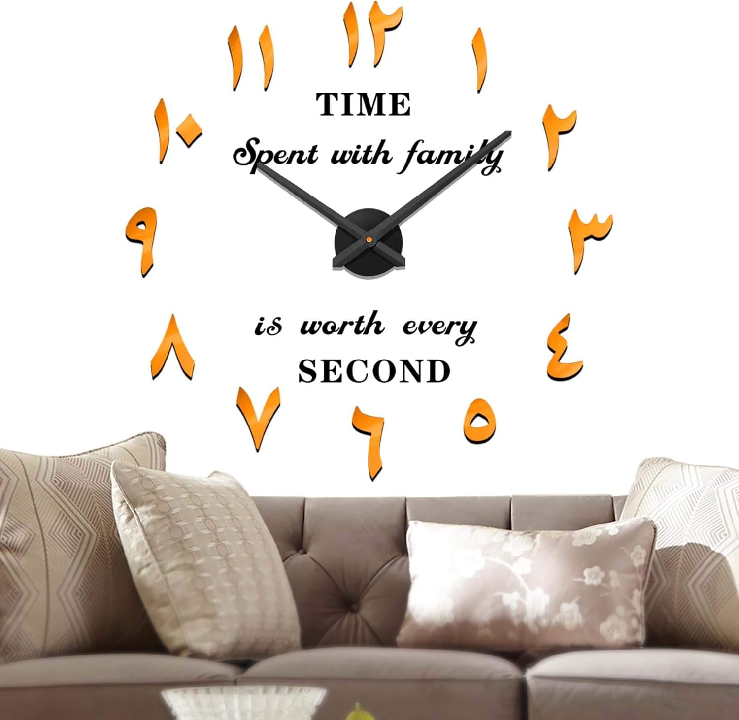 Amazon.com: VANGOLD Design Eastern Arabic Numerals Large Wall Clocks ...