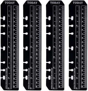 Amazon.com : 4 Pieces Black A5 Ruler Plastic Page Marker Ruler 6-Ring ...