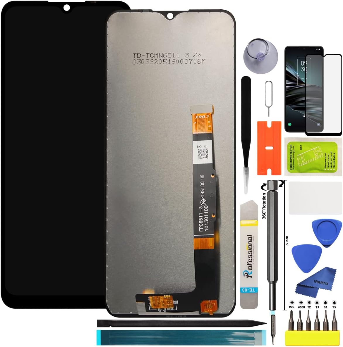 Amazon.com: iParto 6.52" LCD Screen Replacement for TCL 20 XE 5G 5087Z ...