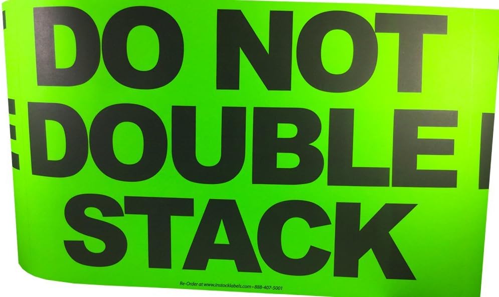 Buy Do Not Double Stack Labels Fluorescent Green Pallet Protection 7 x ...