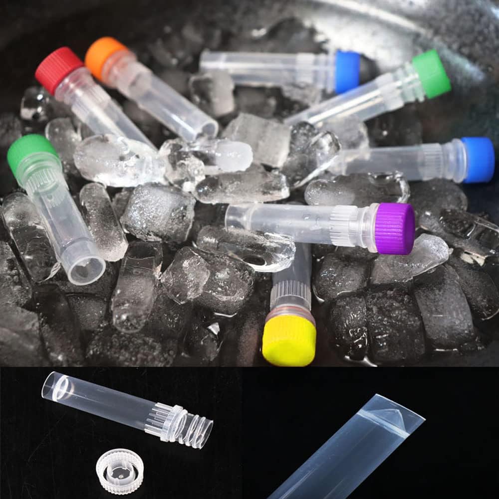 100Pcs 1ml Mixing Color Lab Plastic Frost Test Tubes Vial Seal Cap ...
