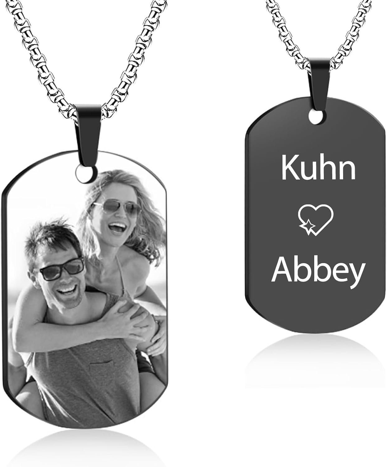 YATEDIY Personalized Custom Dog Tag Necklace with Photo - Double Side ...
