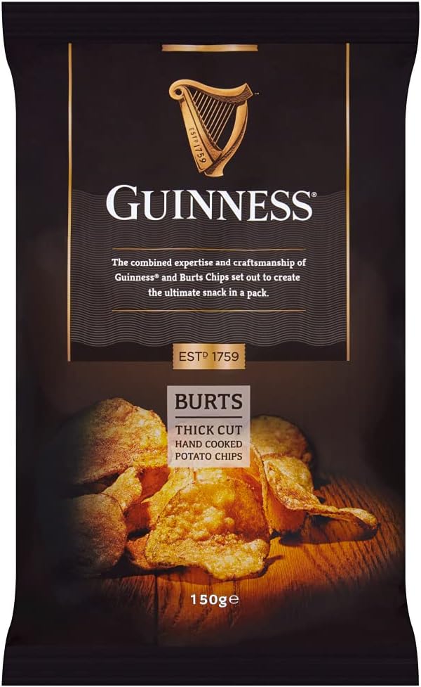 Burts Guinness Thick Cut Hand Cooked Potato Chips, 150g : Amazon.co.uk ...