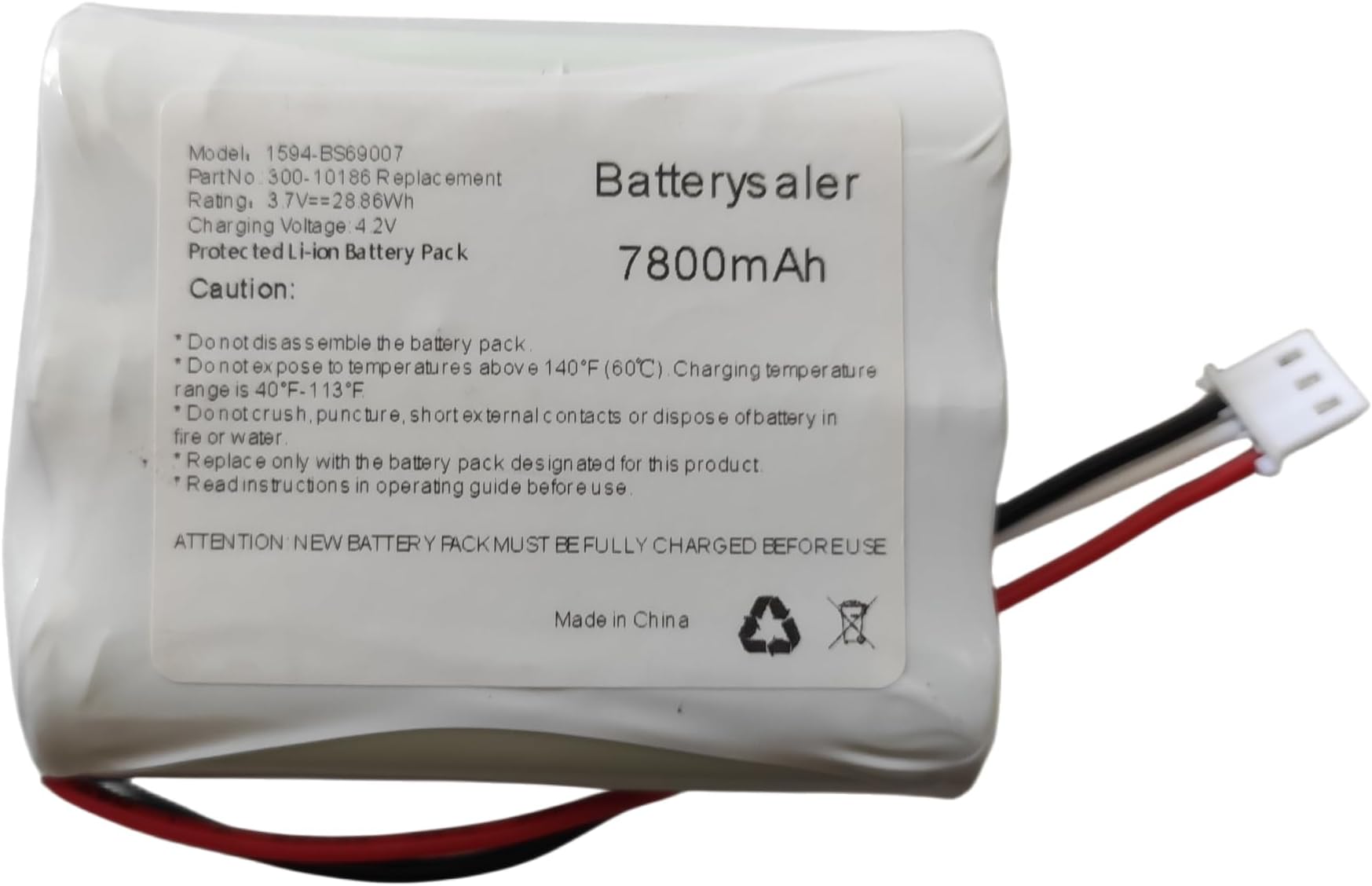 Amazon.com: Batterysaler 3.6v Rechargeable Battery Pack 300-10186 ...
