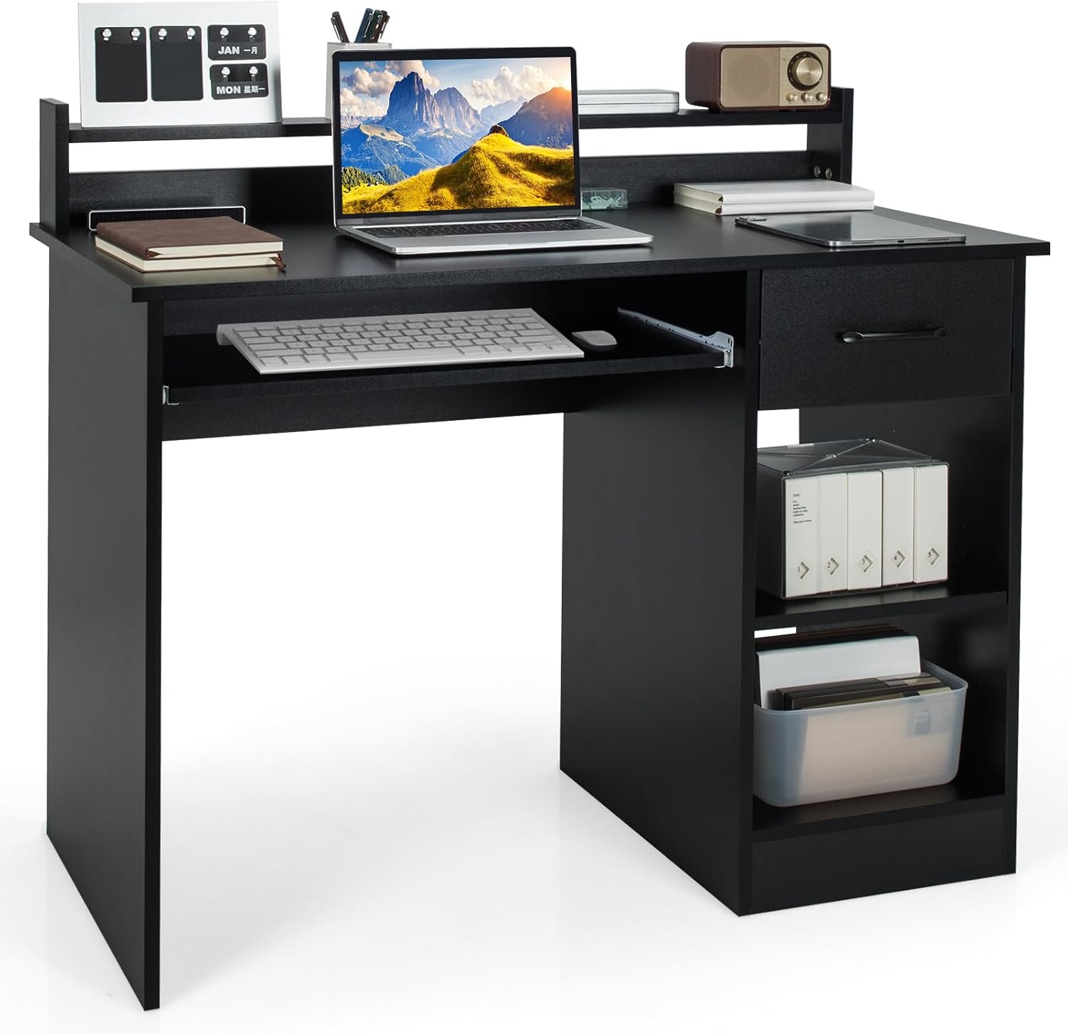 Amazon.com: GOFLAME Computer Desk, Home Office Desk with Large Drawers ...