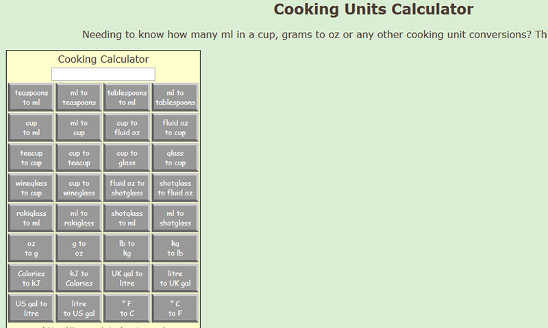 Cooking Units Calculator - App on Amazon Appstore